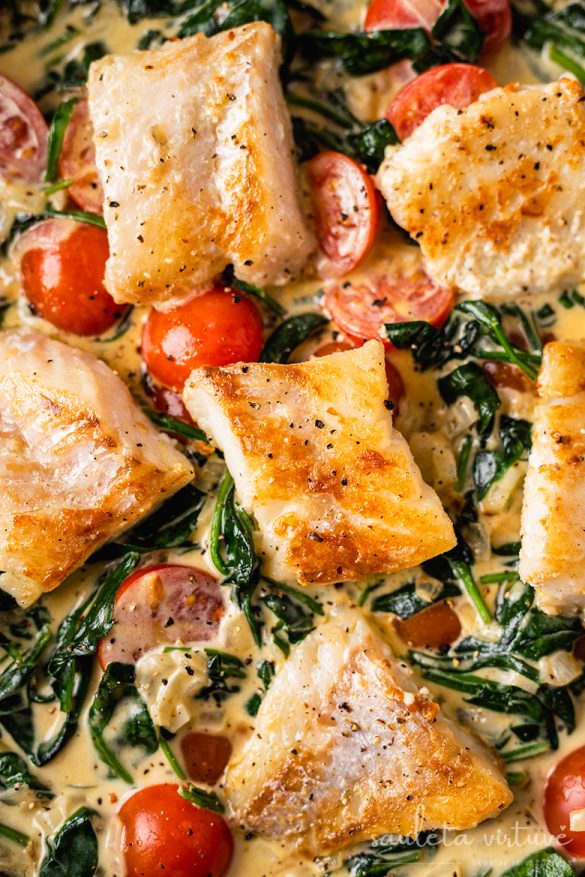 Jūrinis ešerys su špinatų padažu ir česnakinėmis bulvytėmis - Saulėta ...