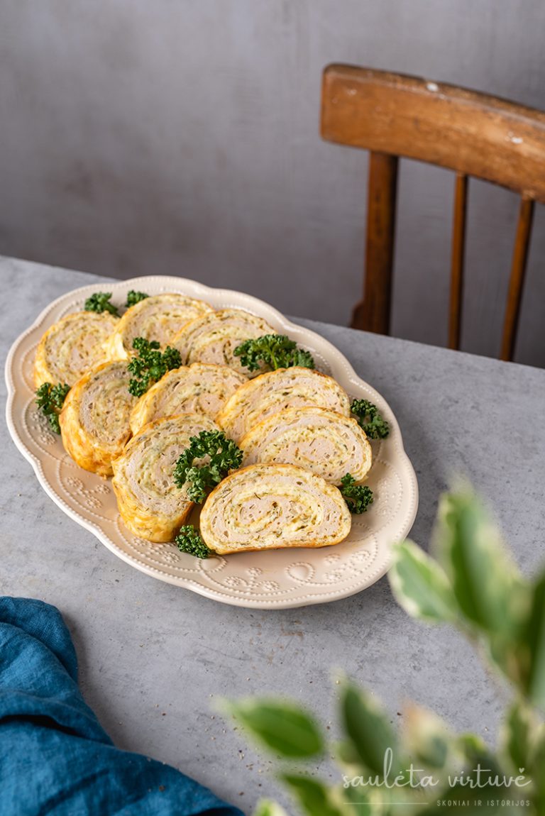 Kiaušinių, sūrio ir vištienos vyniotinis - Saulėta virtuvė - Skoniai ir ...