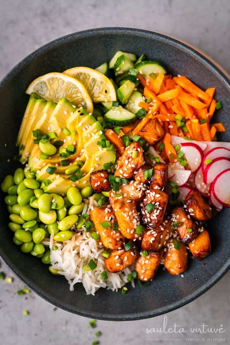 Pokės dubenėlis (poke bowl) su lašiša - Saulėta virtuvė - Skoniai ir ...