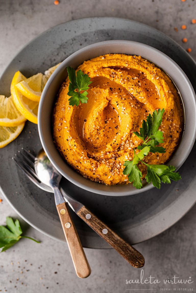 Raudonųjų lęšių humusas su morkomis - Saulėta virtuvė - Skoniai ir ...